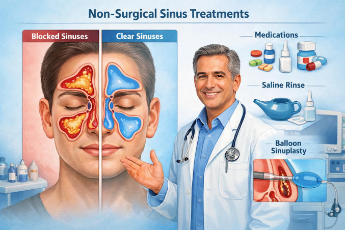 How do doctors drain sinuses without surgery?